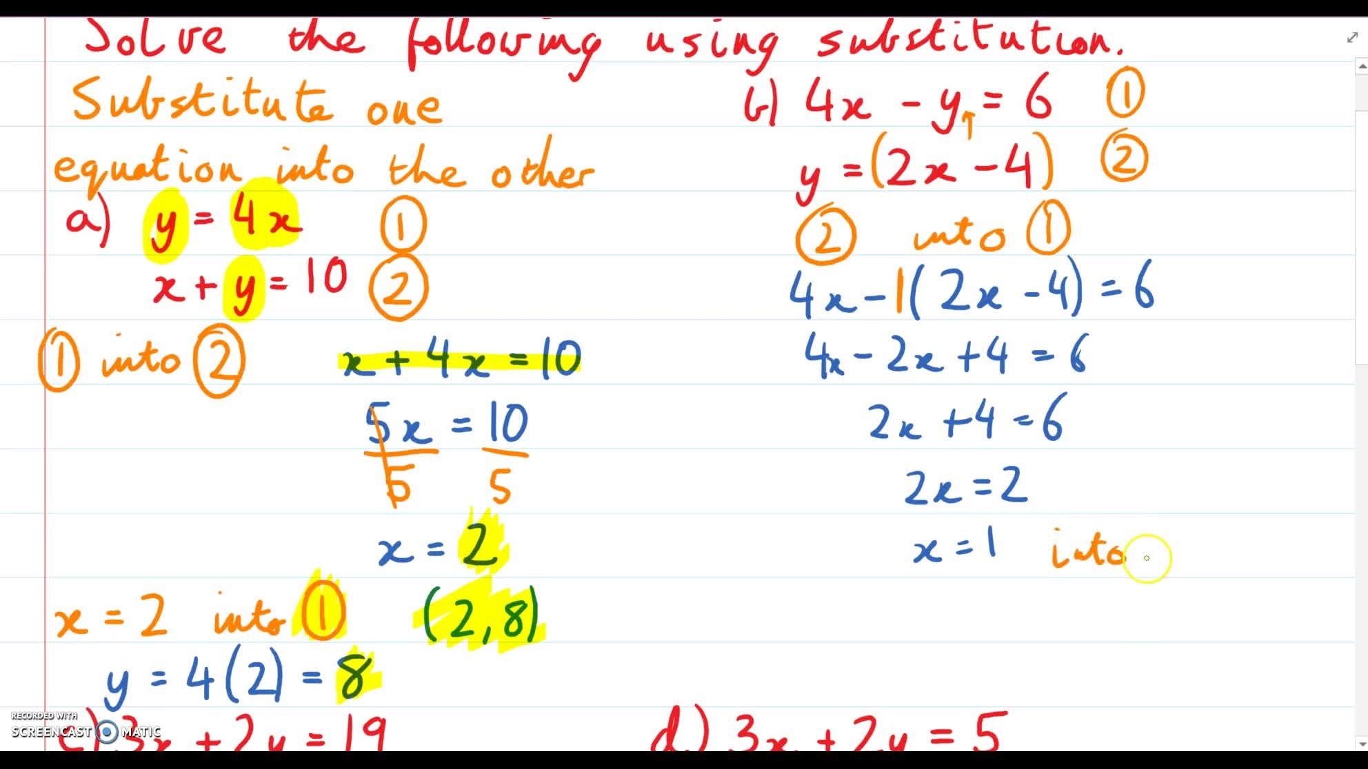 9 Linear - Simultaneous Eq Substitution.mp4 - ClickView