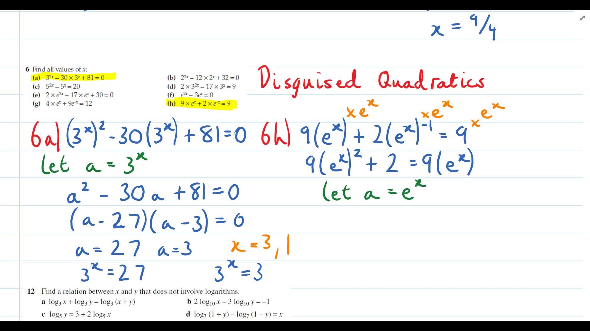 Year 12 Methods - Transition - 3. Logs and Exponentials 2.mp4 - ClickView
