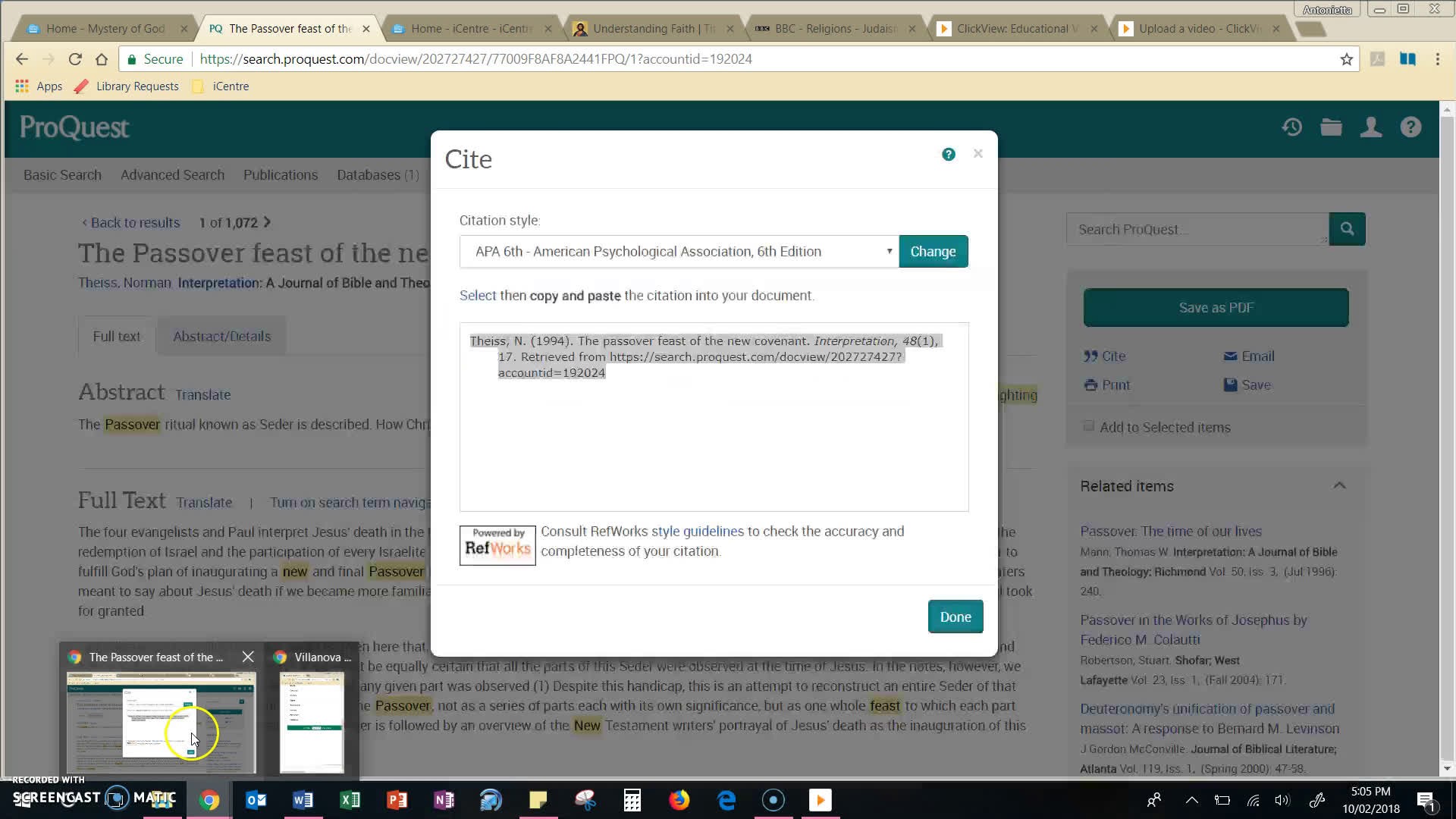 Adding Database Articles into a Bibliography - ClickView