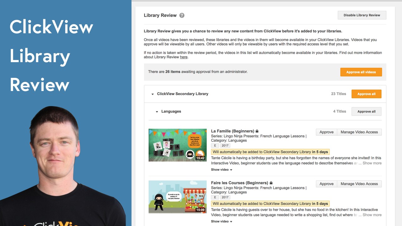 Using the ClickView Library Review process -... - ClickView