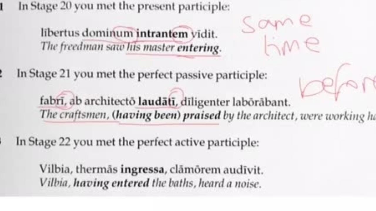 Latin Participles Revision - Using CLC Book 3... - ClickView