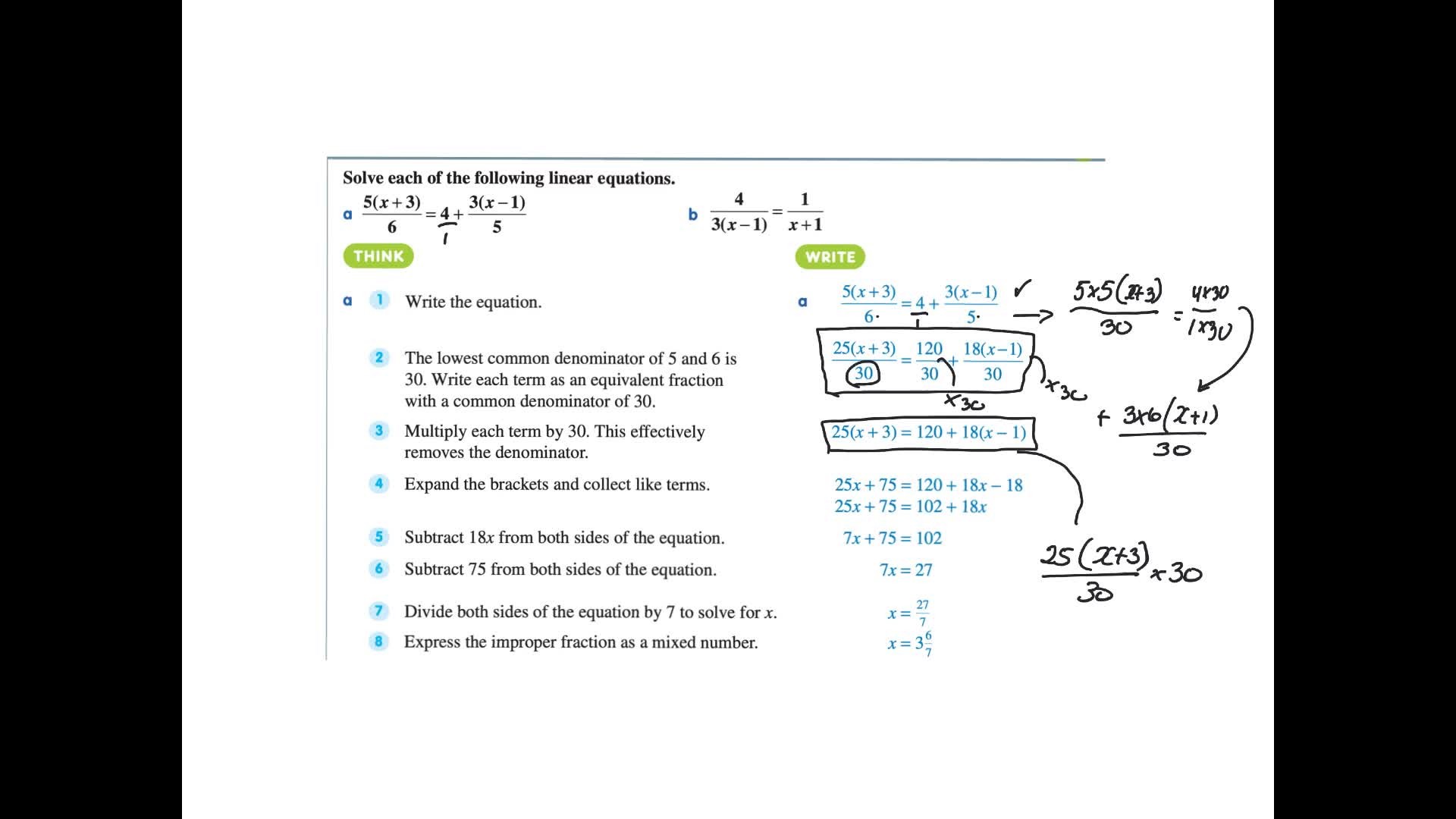 Video 4: Equations involving algebraic fractions -B - ClickView