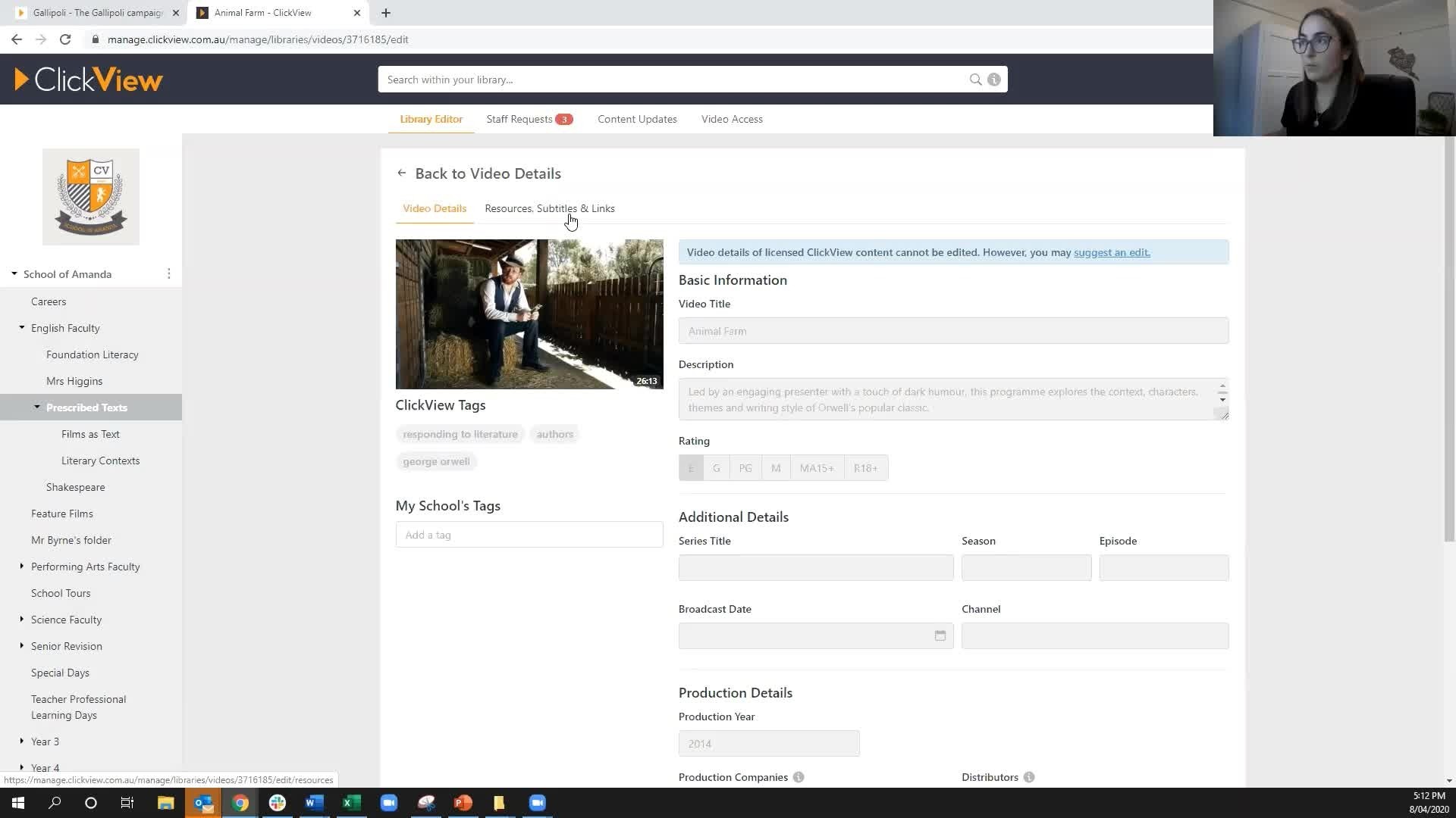 Adding custom resources to a video using Library Editor - ClickView