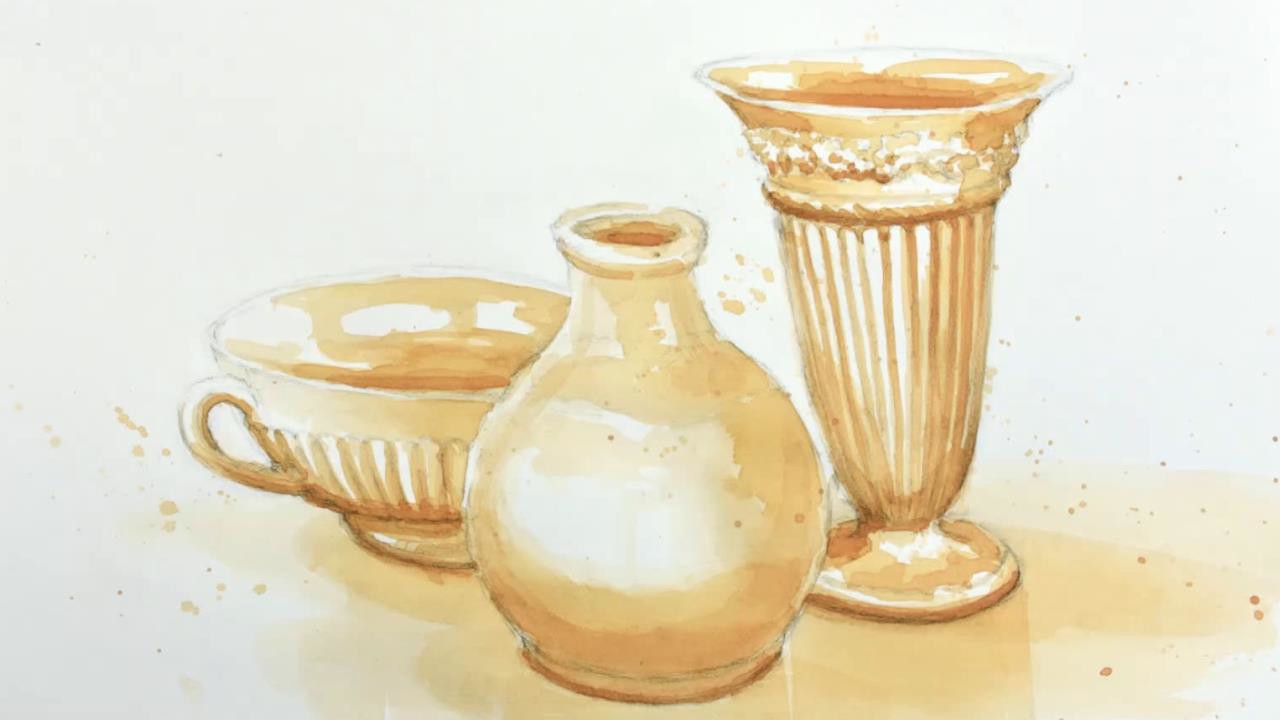 Still-life painting using tea - Still-life pa... - ClickView