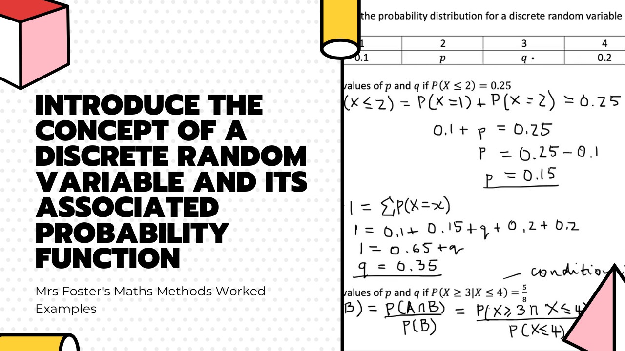 Introduce the Concept of a Discrete Random Variable and Its Associated Probability Function ...