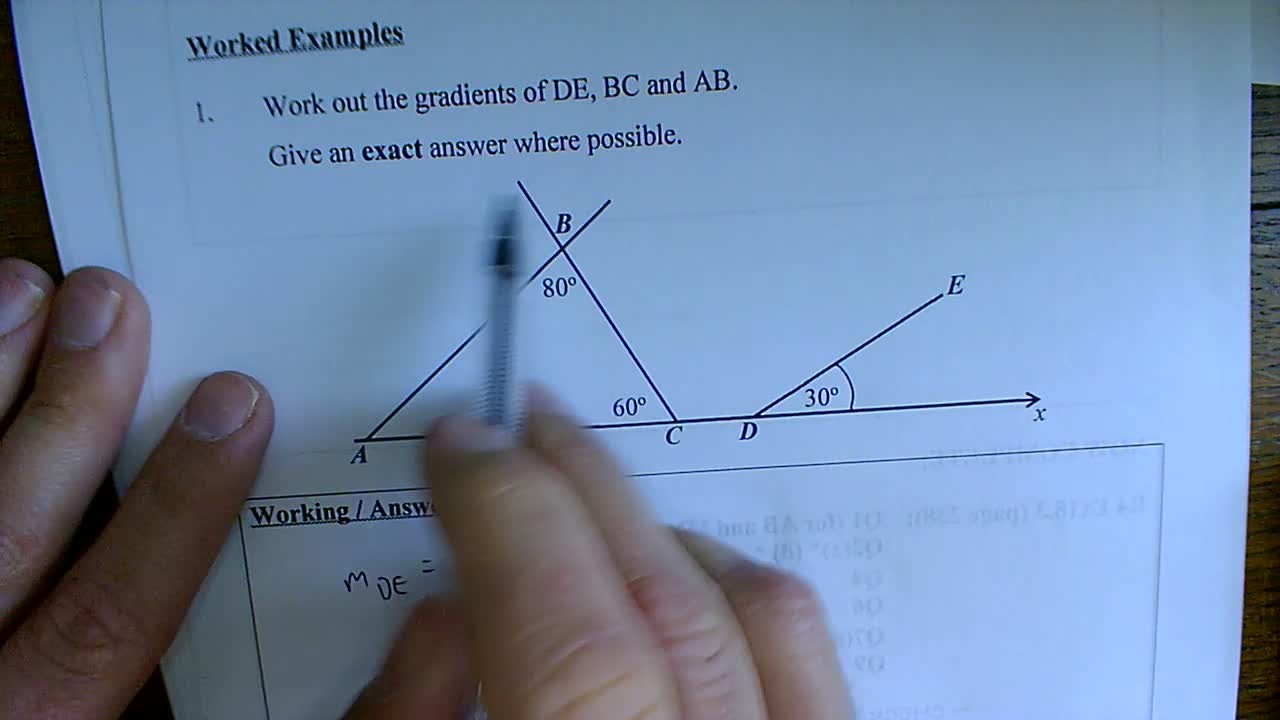 Lesson 4 - gradients and angles - pages 8, 9 - ClickView