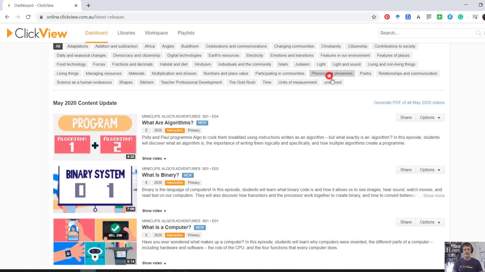 Primary - How to identify new ClickView-Produced videos - ClickView