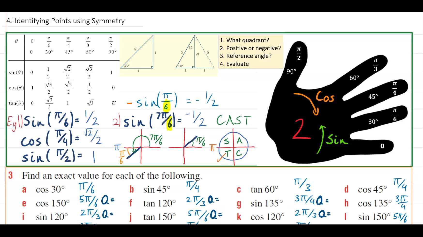 10 - Trigonometry - Identifying Points Using Symmetry - ClickView