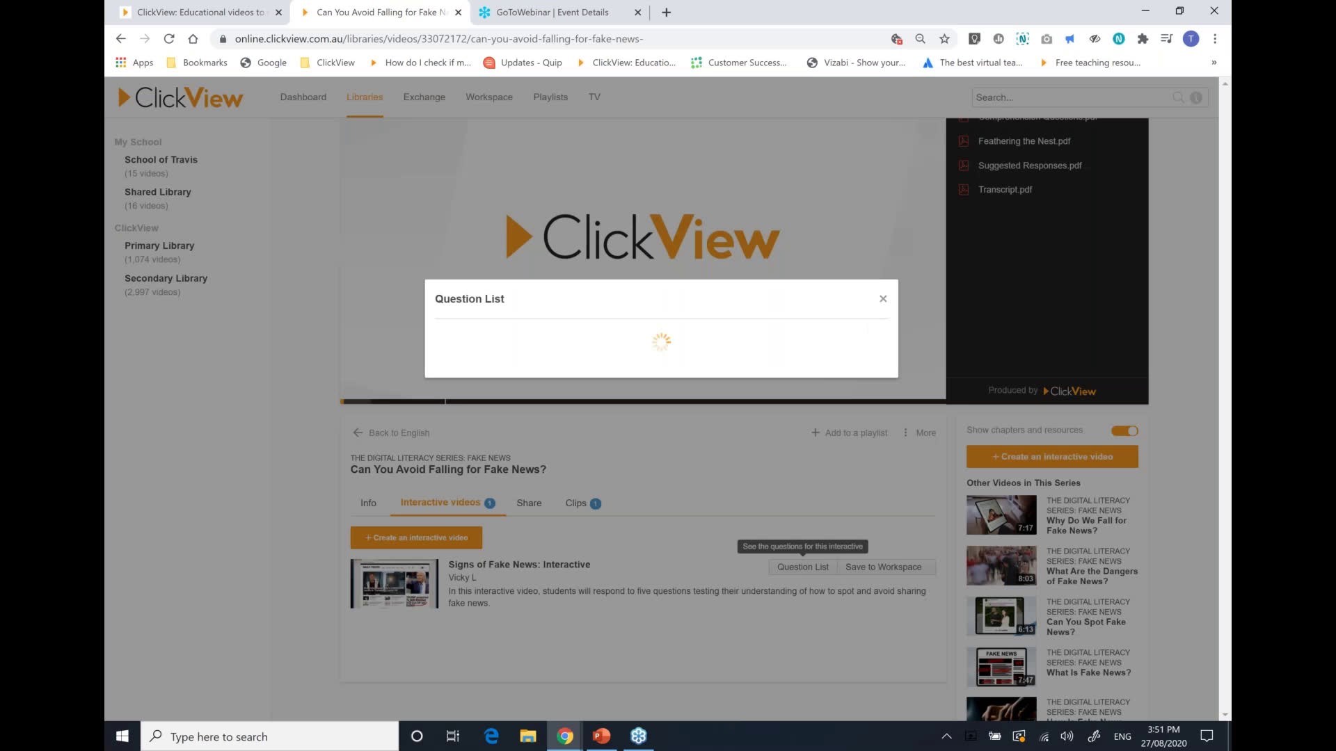 Teaching & Learning with ClickView - Questioning and Feedback - ClickView