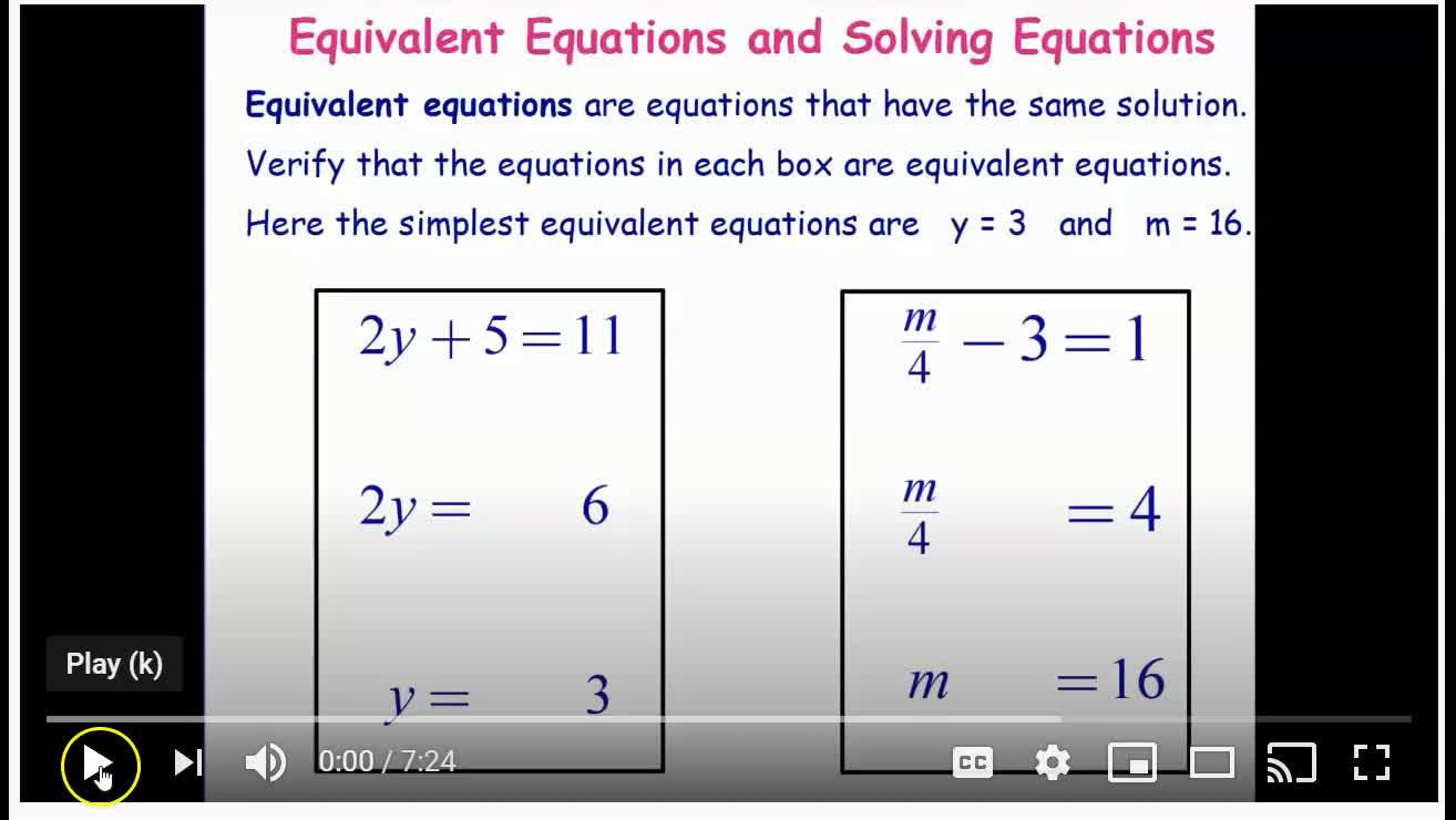Equivalent equations - ClickView