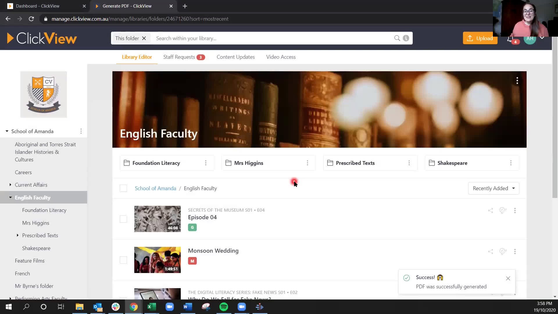 How to Generate a PDF of your School Library Folder Contents - ClickView