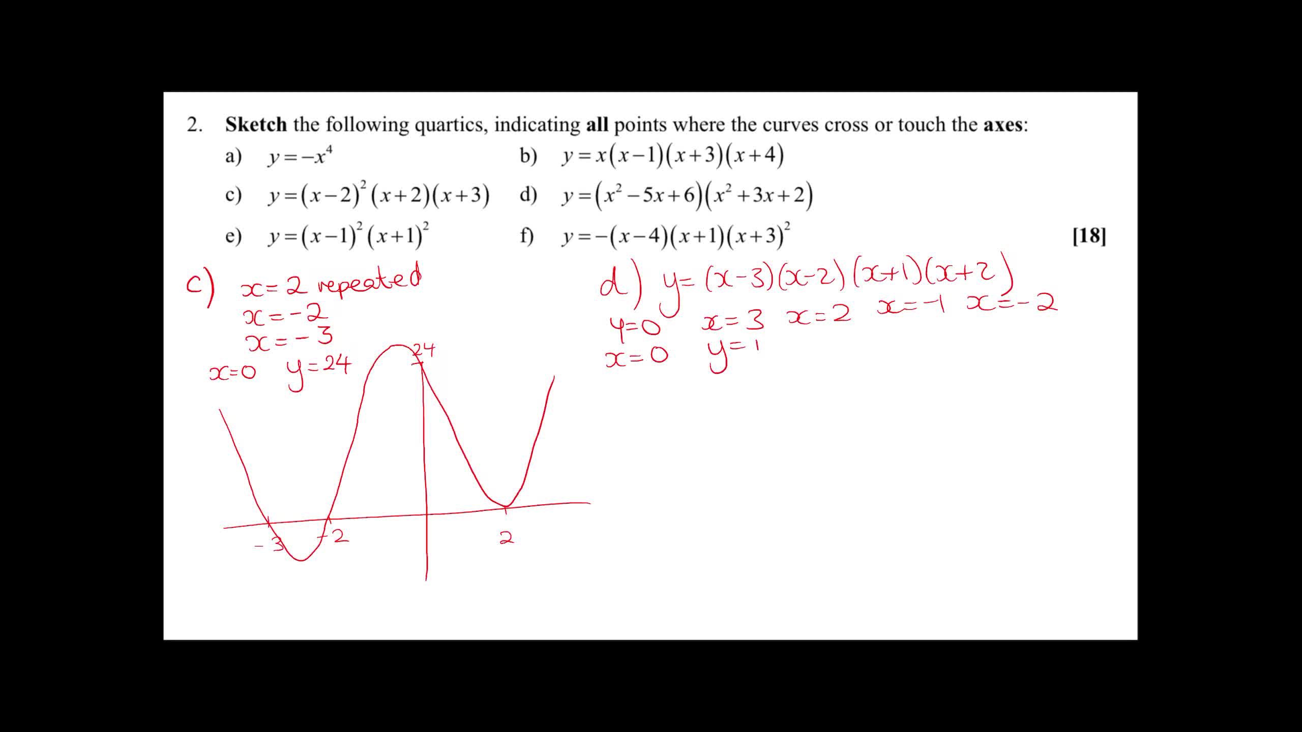 Graphs and transformations assessed homework - ClickView