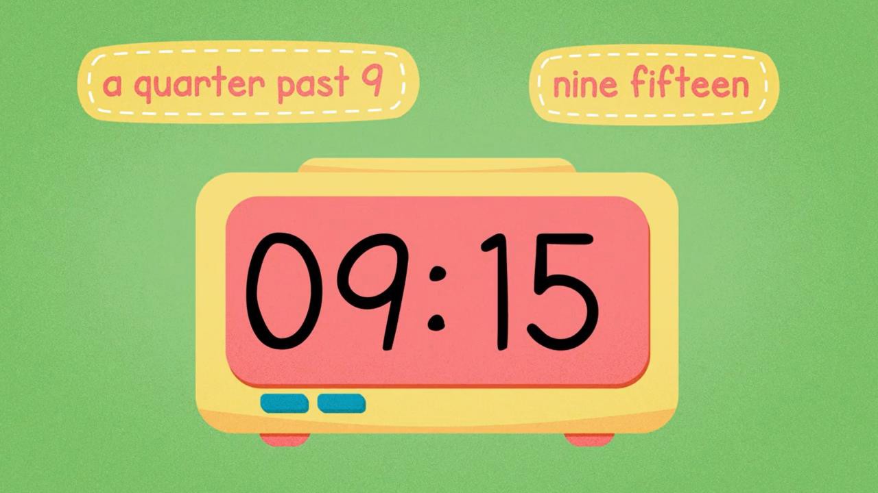 Quarter Past and Quarter To on Digital Clocks Video Teaching Resources ...