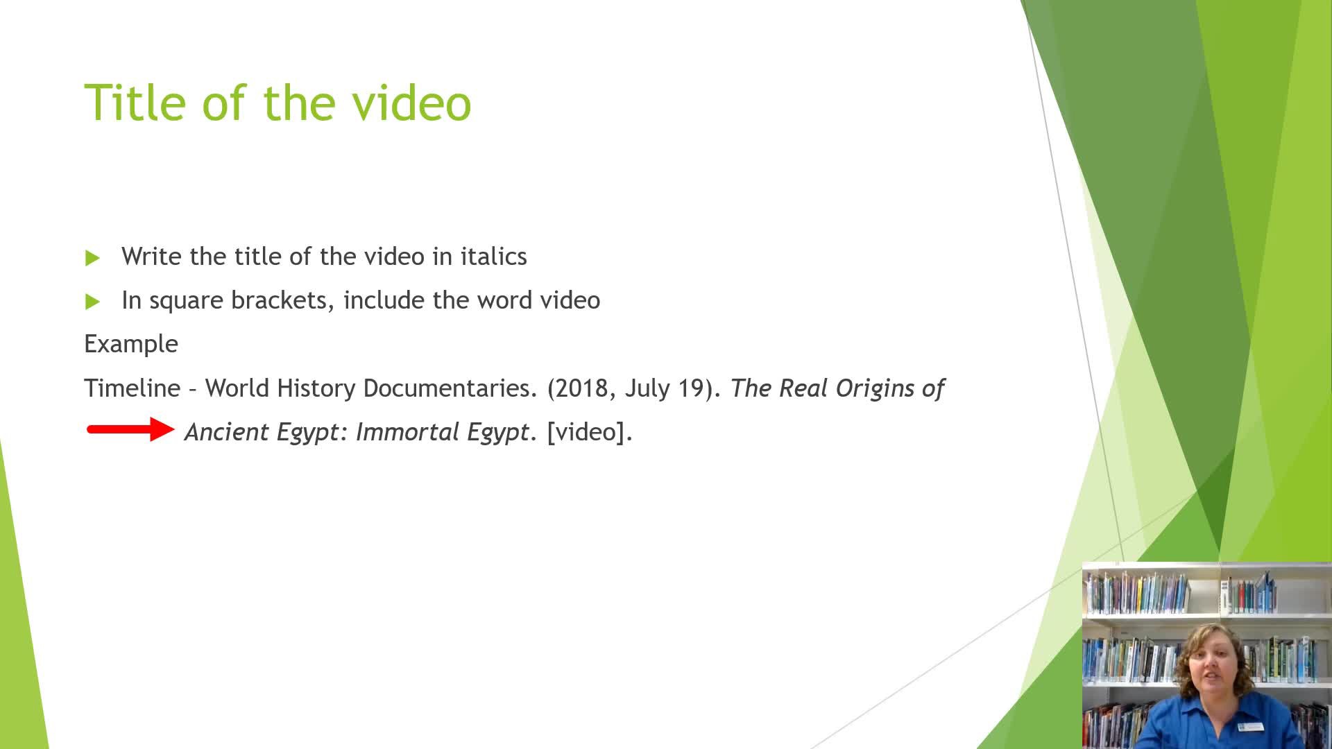 Bibliographic reference for a Youtube video - ClickView