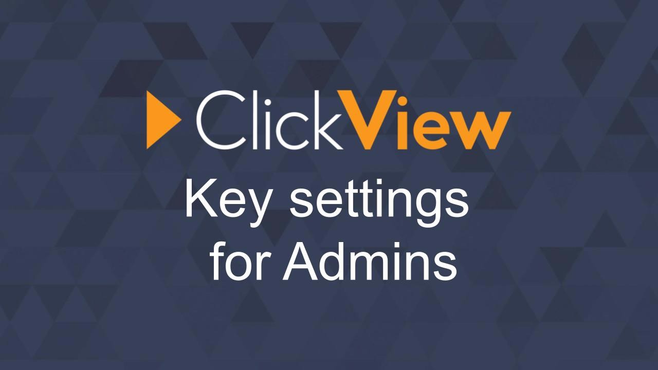 Admin key settings - This video is for ClickV... - ClickView