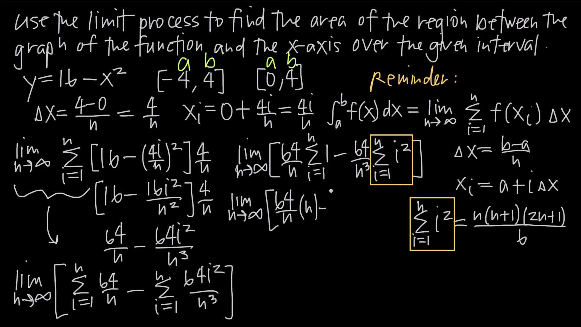 Limit Process to Find Area on [-A,A] | ClickView