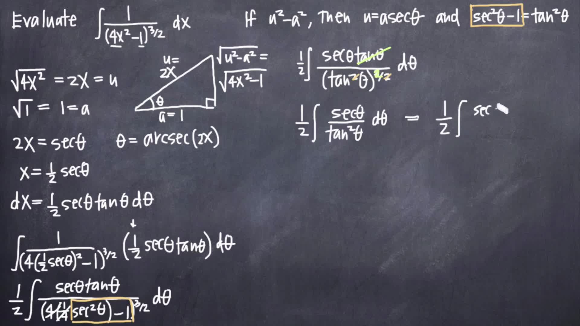 Trigonometric Substitution With Secant Clickview