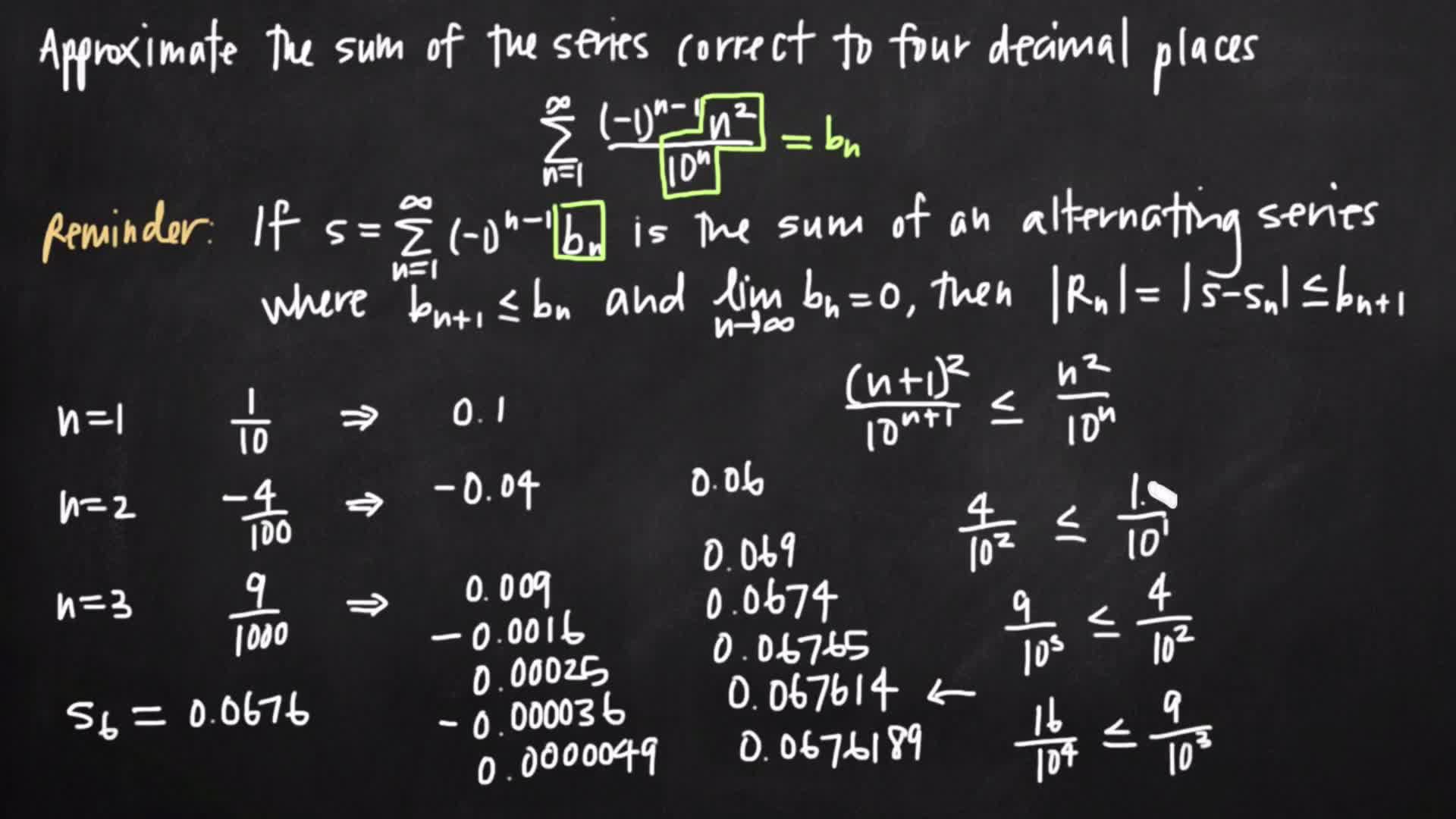 Alternating Series Test Video Embed