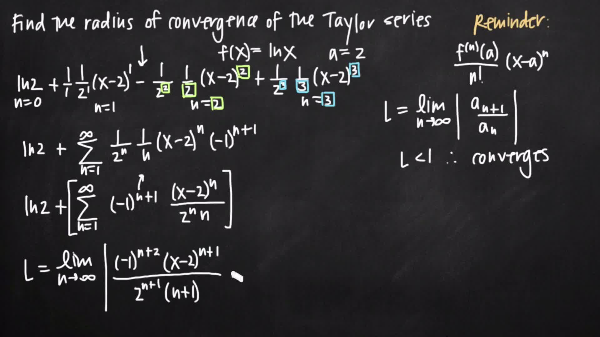 Radius and Interval of Convergence of a Taylor Series | ClickView