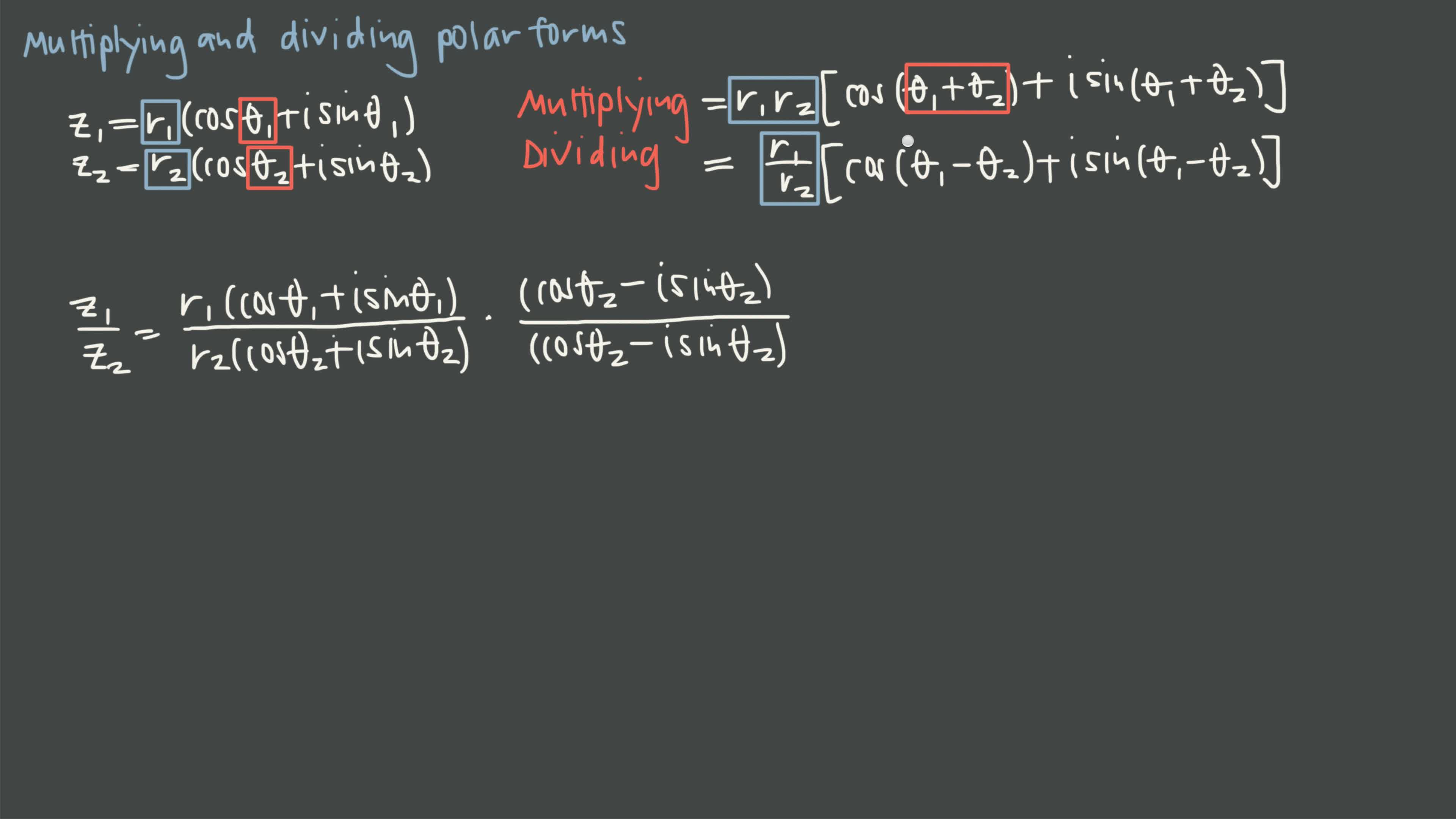 Multiplying and Dividing Polar Forms | ClickView