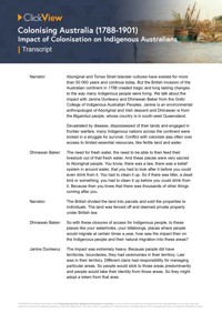 Impact of Colonisation on Indigenous Australians | ClickView