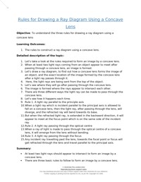Rules for Drawing Ray Diagrams Using Concave and Convex Lenses | ClickView