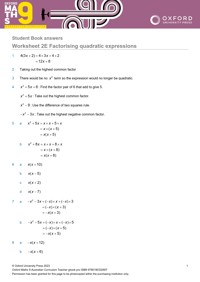 Factorising Monic Quadratic Trinomials | ClickView