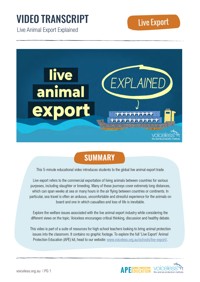 Live Animal Export Explained Video & Resources | ClickView