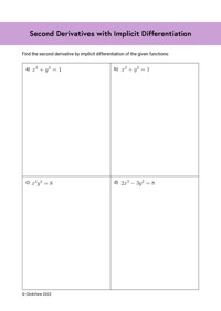Second Derivatives with Implicit Differentiation | ClickView