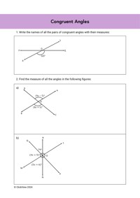 congruent angles worksheet