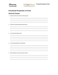 Functional Properties of Food Video & Resources | ClickView