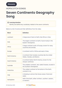 Seven Continents Geography Song Video & Resources | ClickView