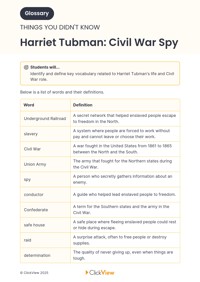 Harriet Tubman: Civil War Spy Video & Resources | ClickView