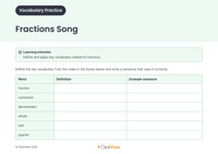 Fractions Song Video & Resources | ClickView