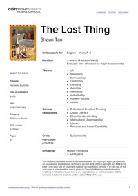 The Lost Thing: Shaun Tan Video & Resources | ClickView