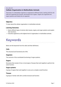 Cellular Organisation in Multicellular Animals | ClickView
