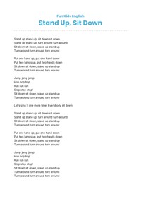 stand up sit down actions