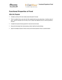 Functional Properties of Food Video & Resources | ClickView