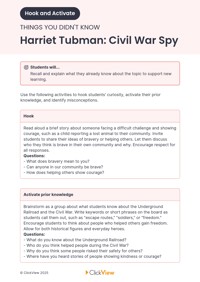 Harriet Tubman: Civil War Spy Video & Resources | ClickView