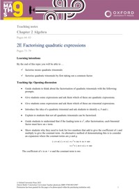 Factorising Monic Quadratic Trinomials | ClickView