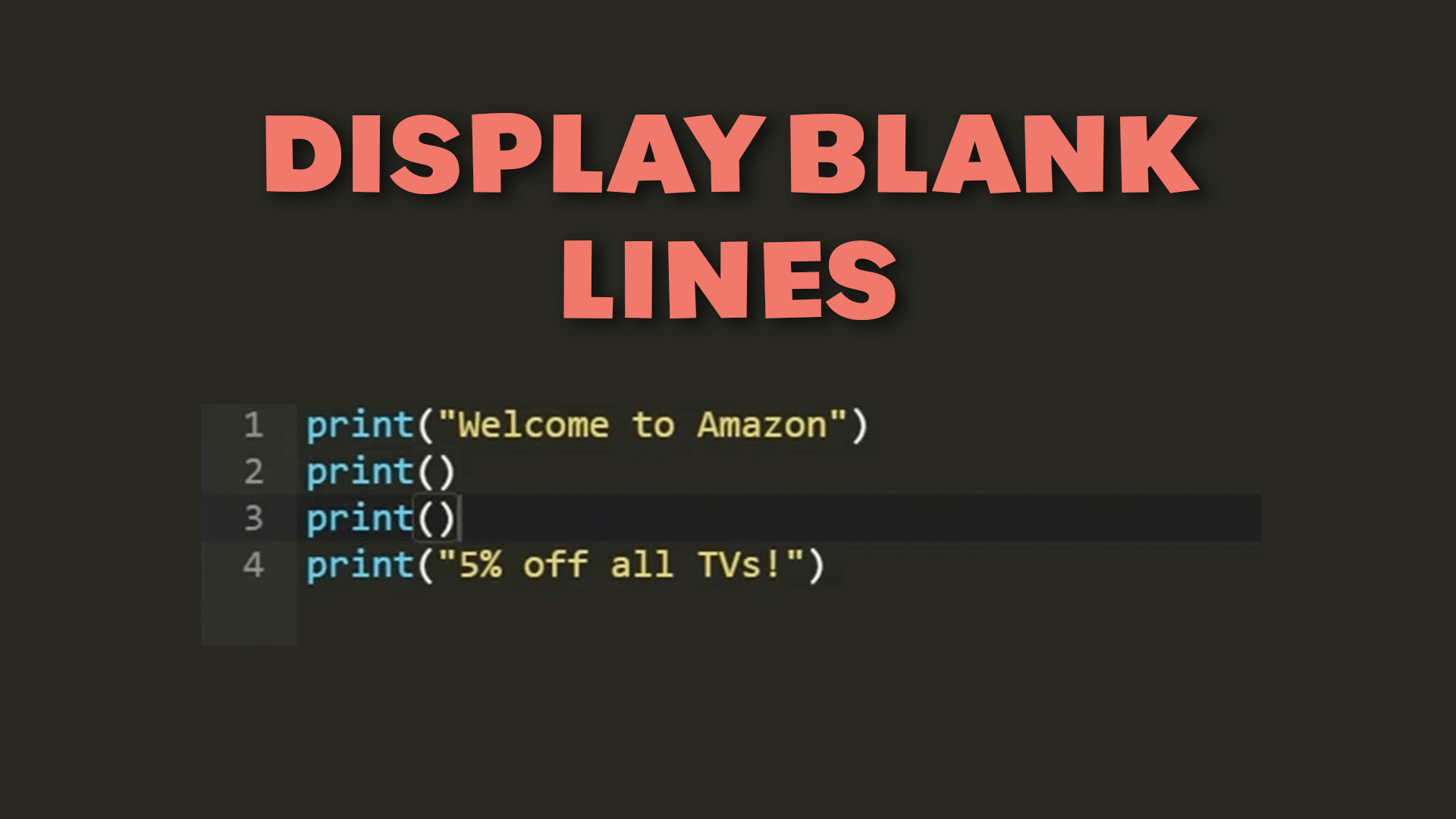Displaying Blank Lines in Your Code | ClickView