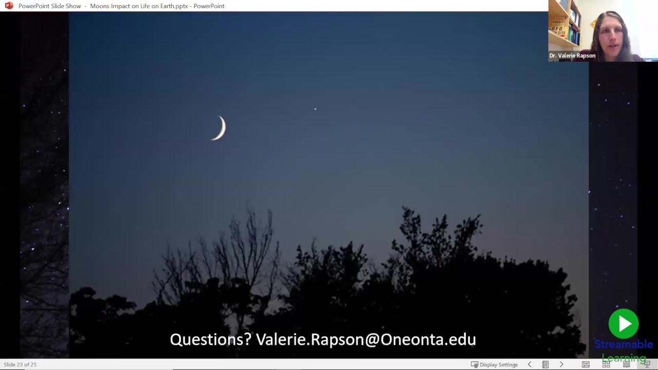 Astronomer Dr. Valerie Rapson presents The Moon's Impact on Life on ...