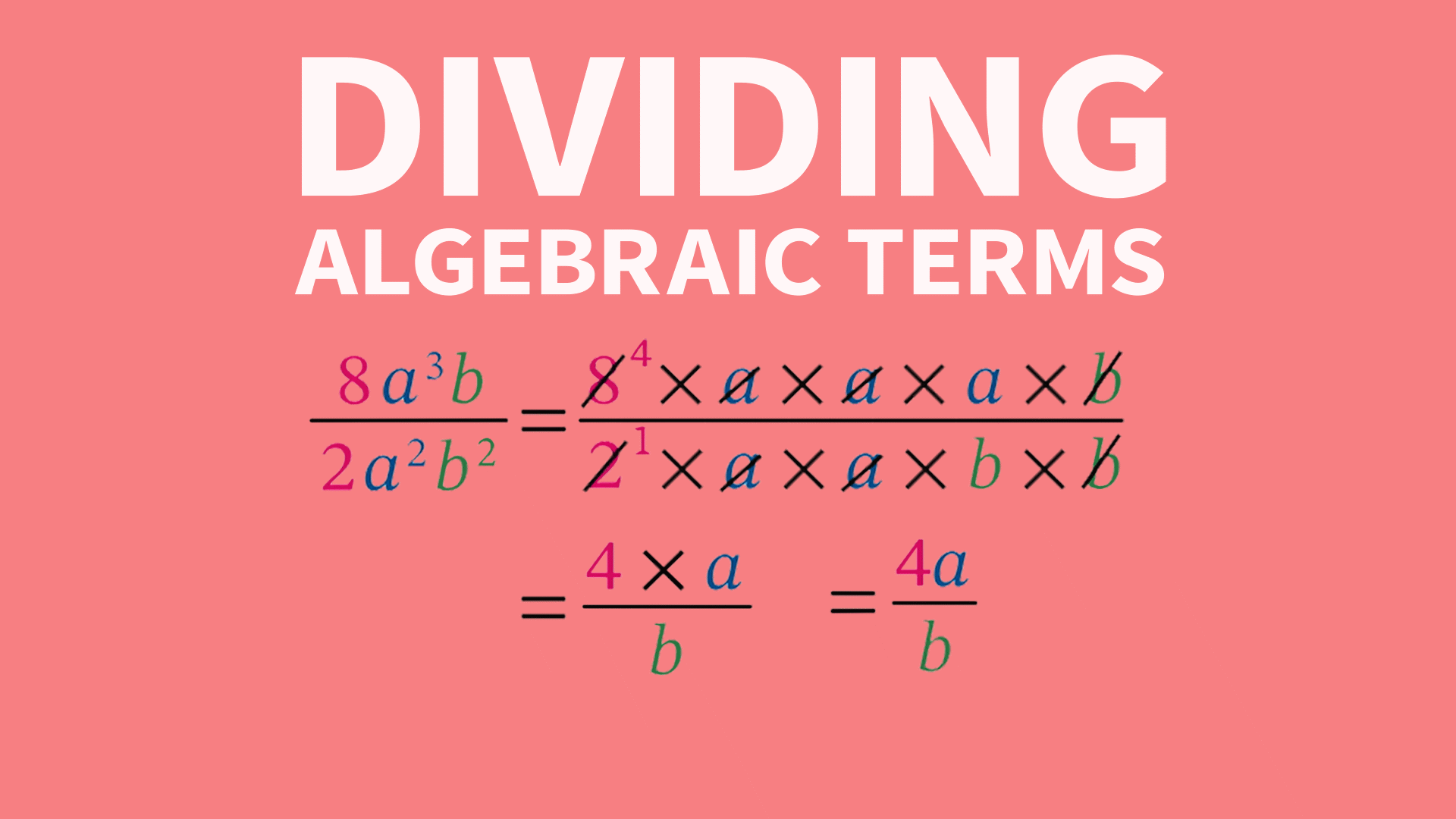 Dividing Algebraic Terms Video & Resources | ClickView