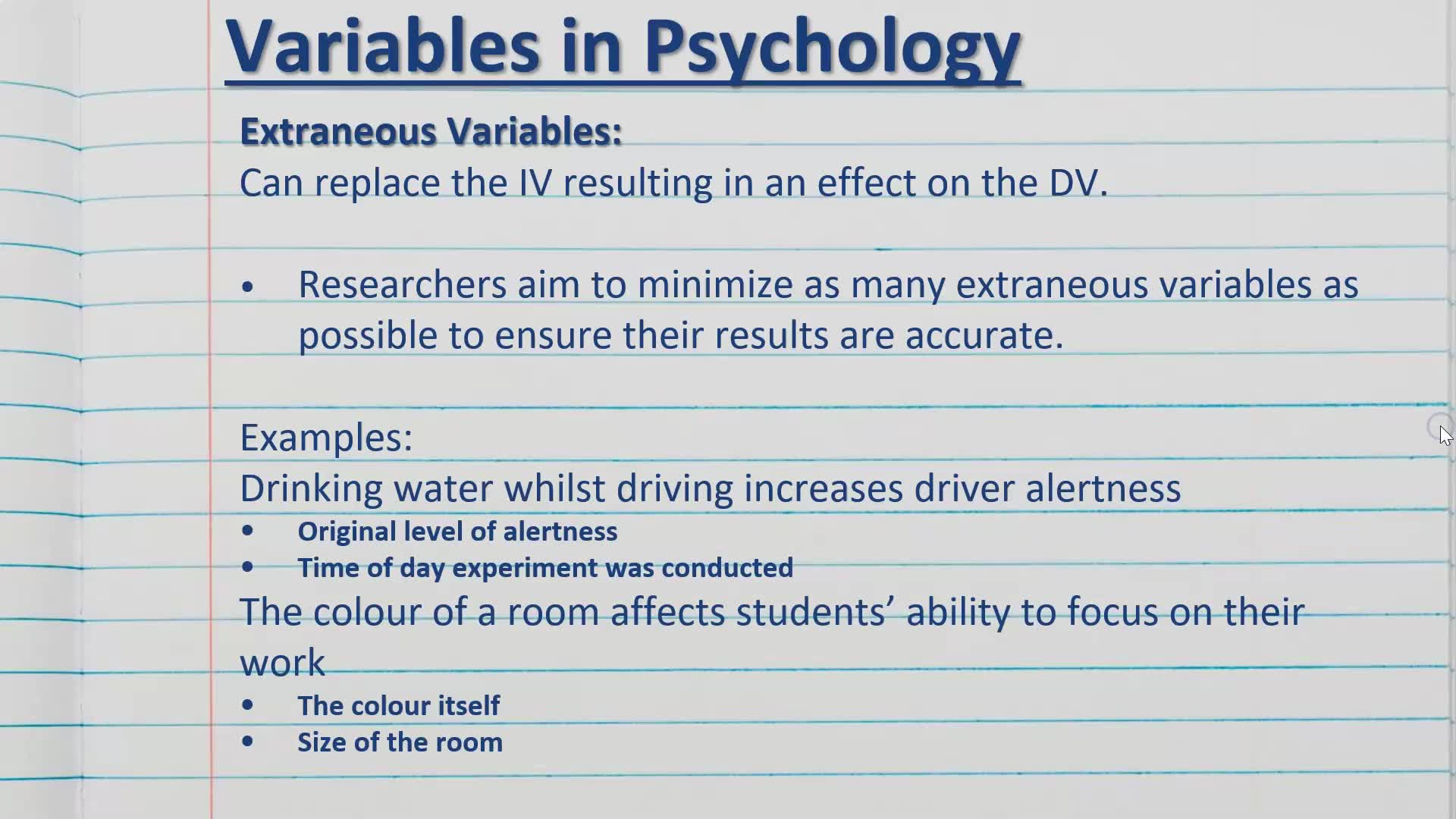 Variables - Stage 1 Psychology - ClickView
