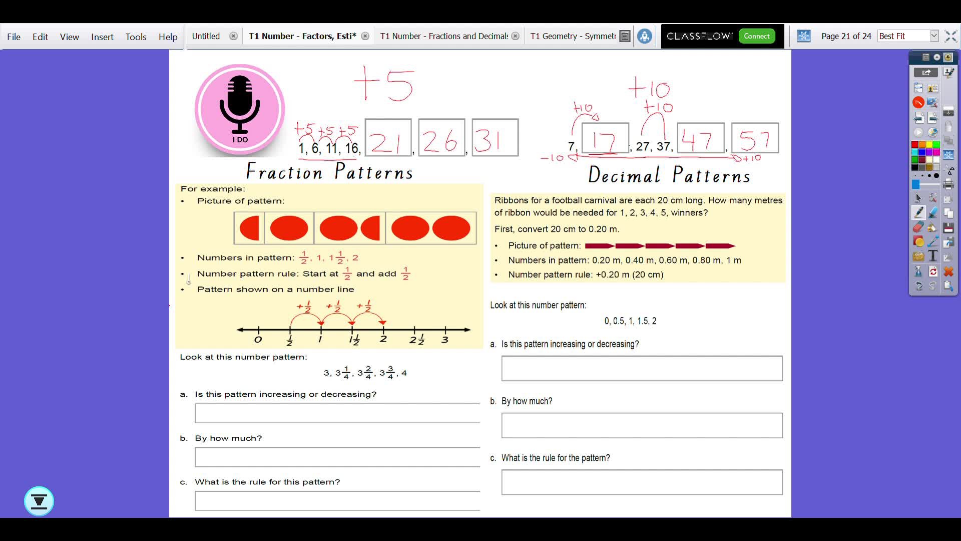 YR5 Fraction and Decimal Patterns - ClickView