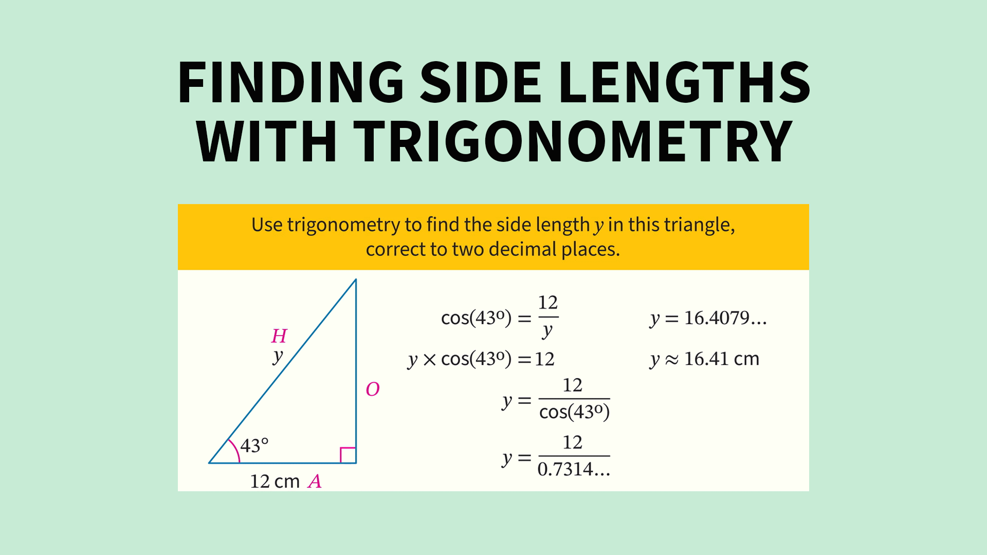 Using Trigonometry to Find Side Lengths | ClickView