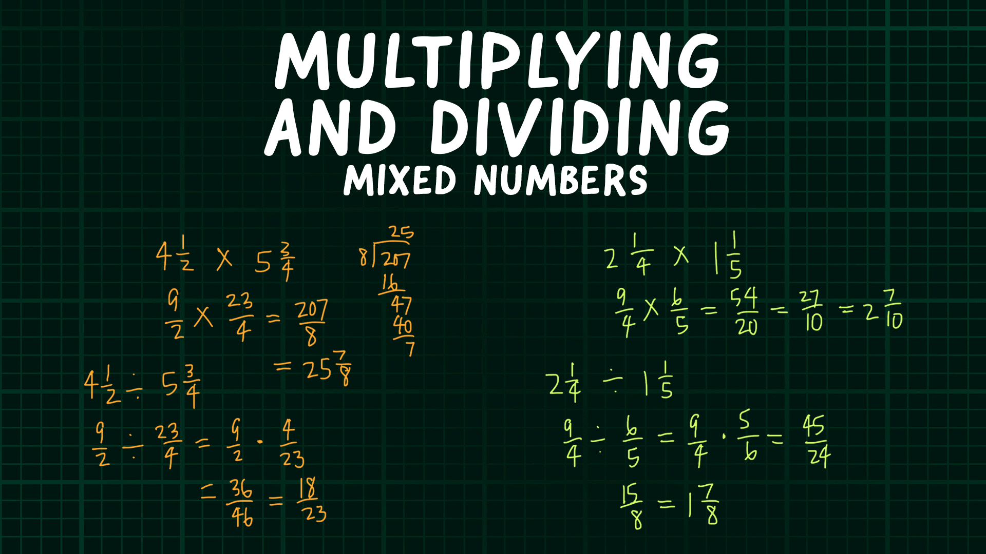 Multiplying and Dividing Mixed Numbers | ClickView
