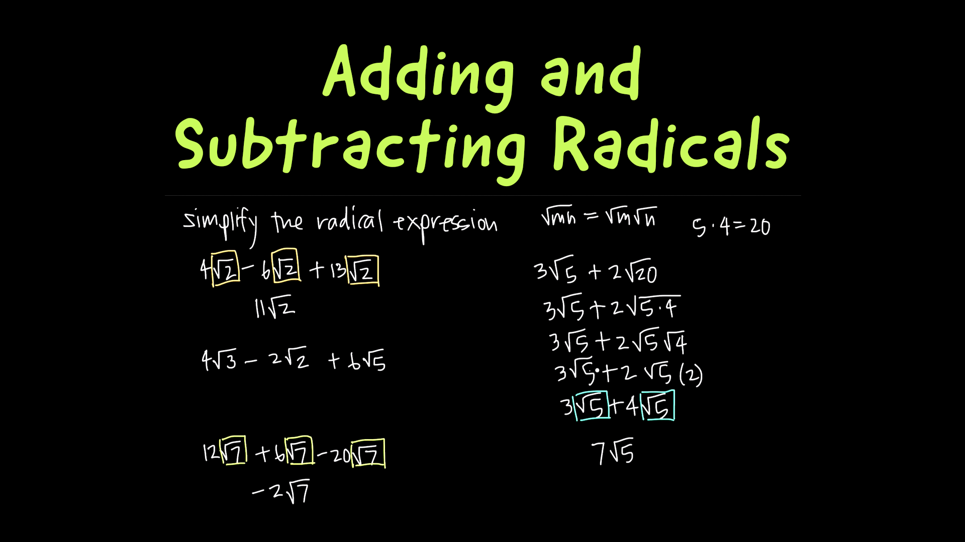 Adding and Subtracting Radicals Video & Resources | ClickView