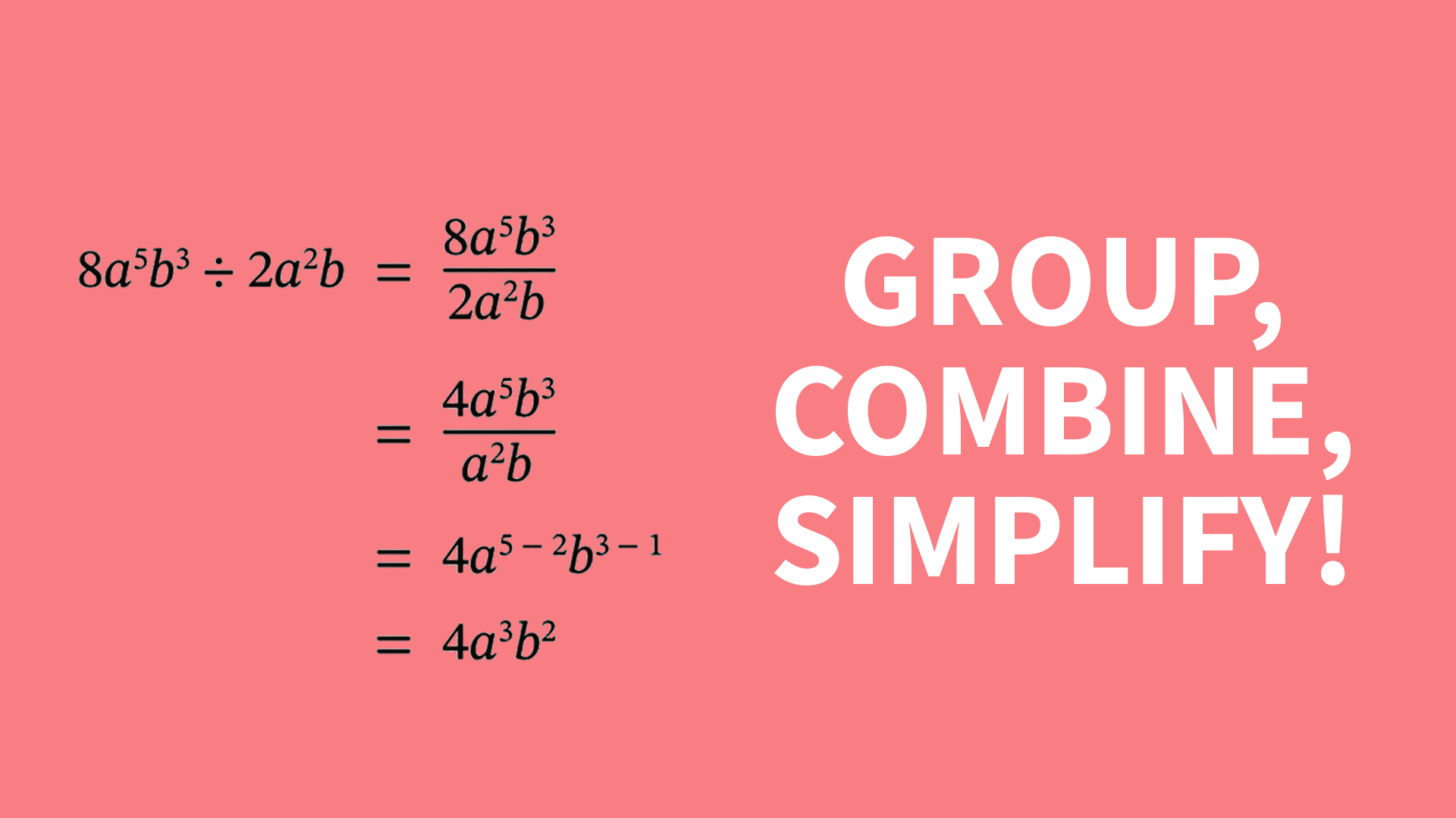Simplifying Expressions Using Products and Quotients of Powers | ClickView