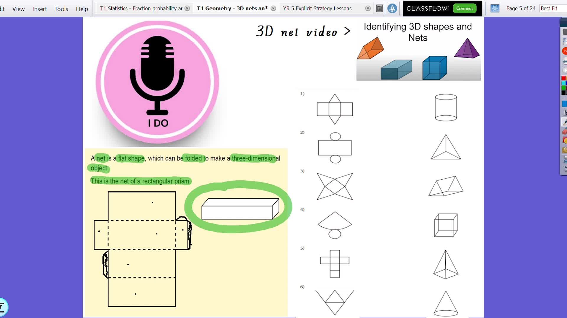 Geometry 1 Matching 3D Nets - ClickView